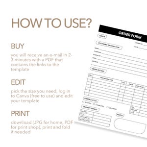 Order Form Template Simple Purchase Form for Small Business Neutral ...
