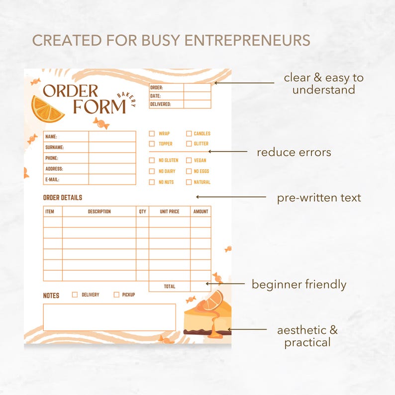 Editable Ordering Form Template for Small Businesses Custom Minimalist ...