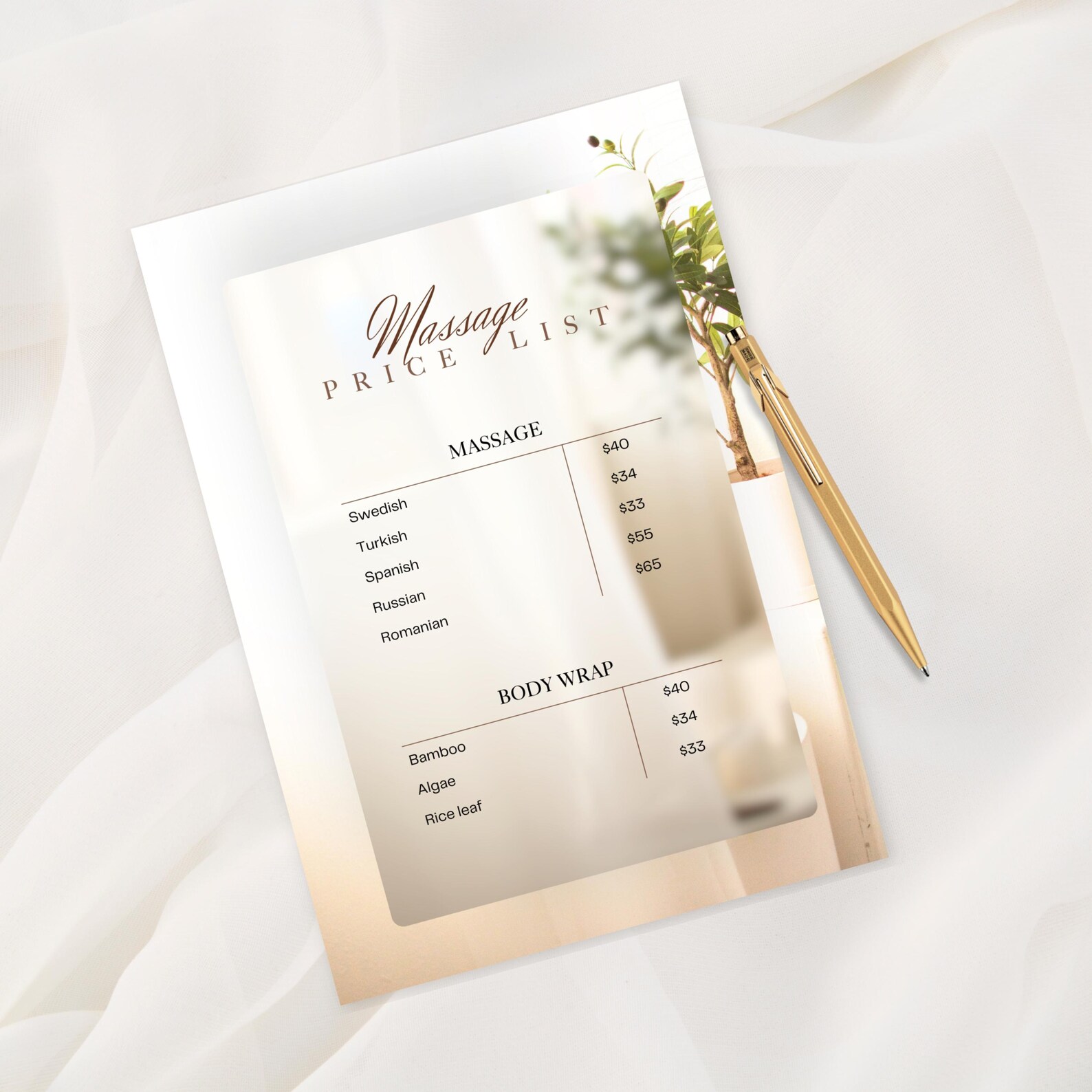 Price List Template Minimal Price List for Small Business Editable ...
