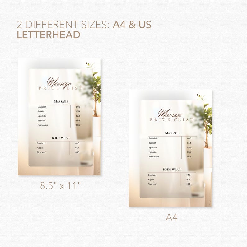 Price List Template Minimal Price List for Small Business Editable ...