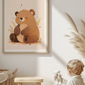 Bear Nursery Wall Art Printable, Animal Baby Poster, Cute Bear Print ...