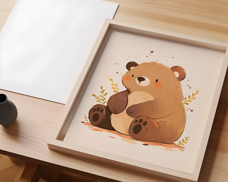 Bear Nursery Wall Art Printable, Animal Baby Poster, Cute Bear Print ...