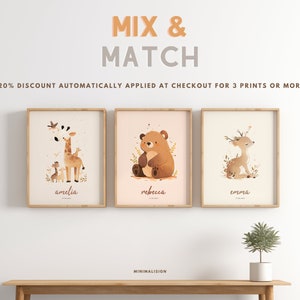 Giraffe Nursery Wall Art Printable, Animal Baby Poster, Cute Giraffe ...