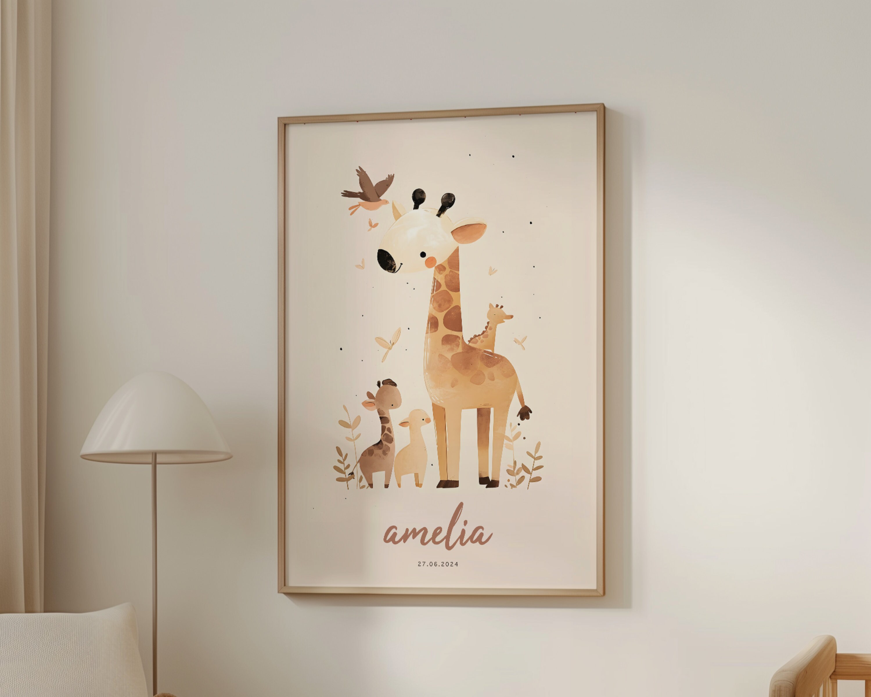 Giraffe Nursery Wall Art Printable, Animal Baby Poster, Cute Giraffe ...
