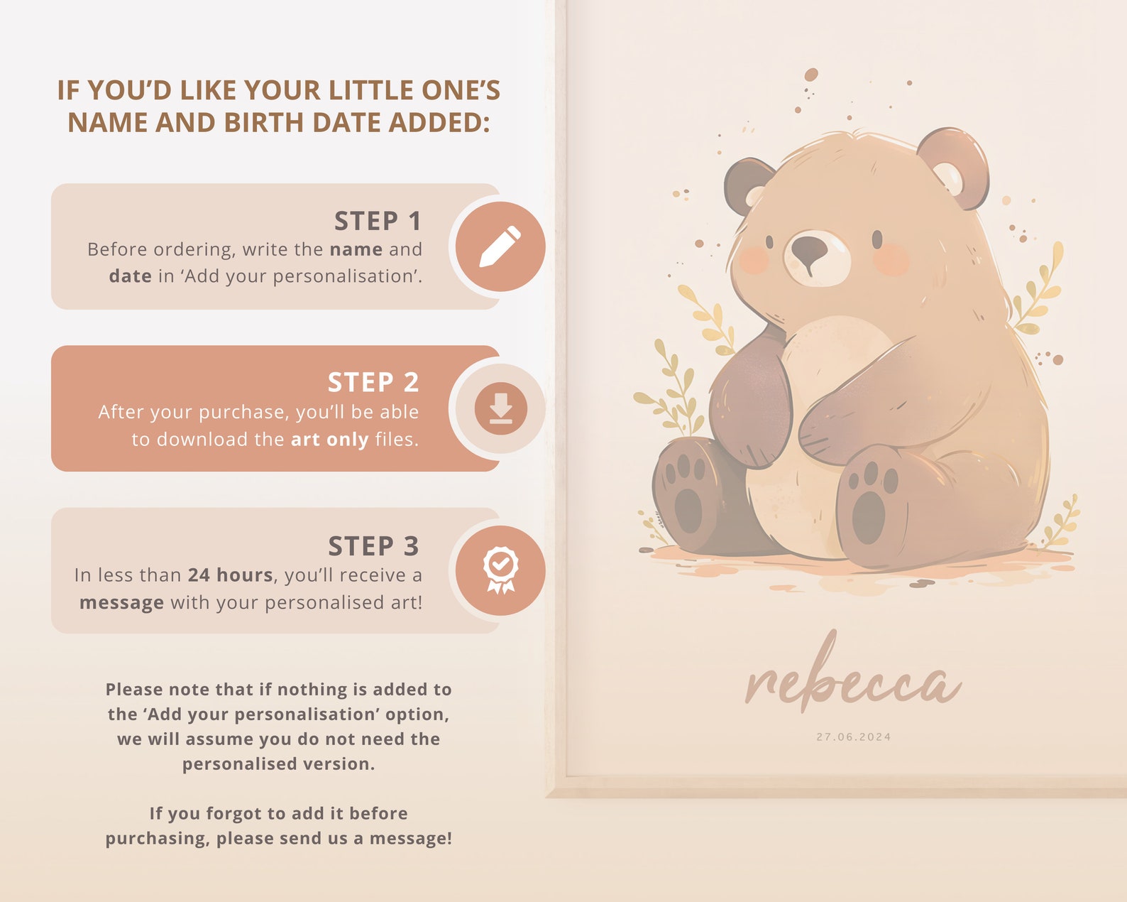 Bear Nursery Wall Art Printable, Animal Baby Poster, Cute Bear Print ...