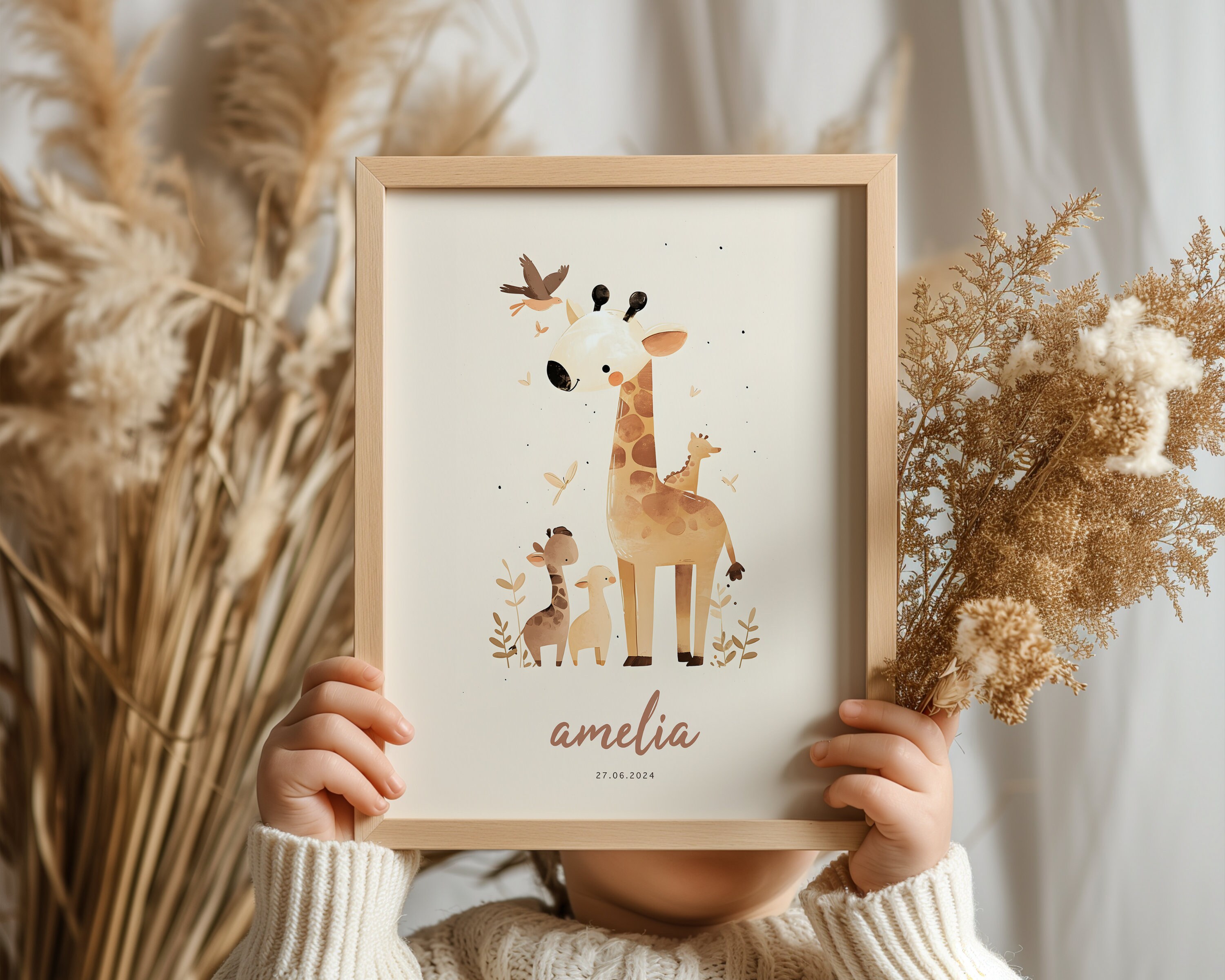 Giraffe Nursery Wall Art Printable, Animal Baby Poster, Cute Giraffe ...