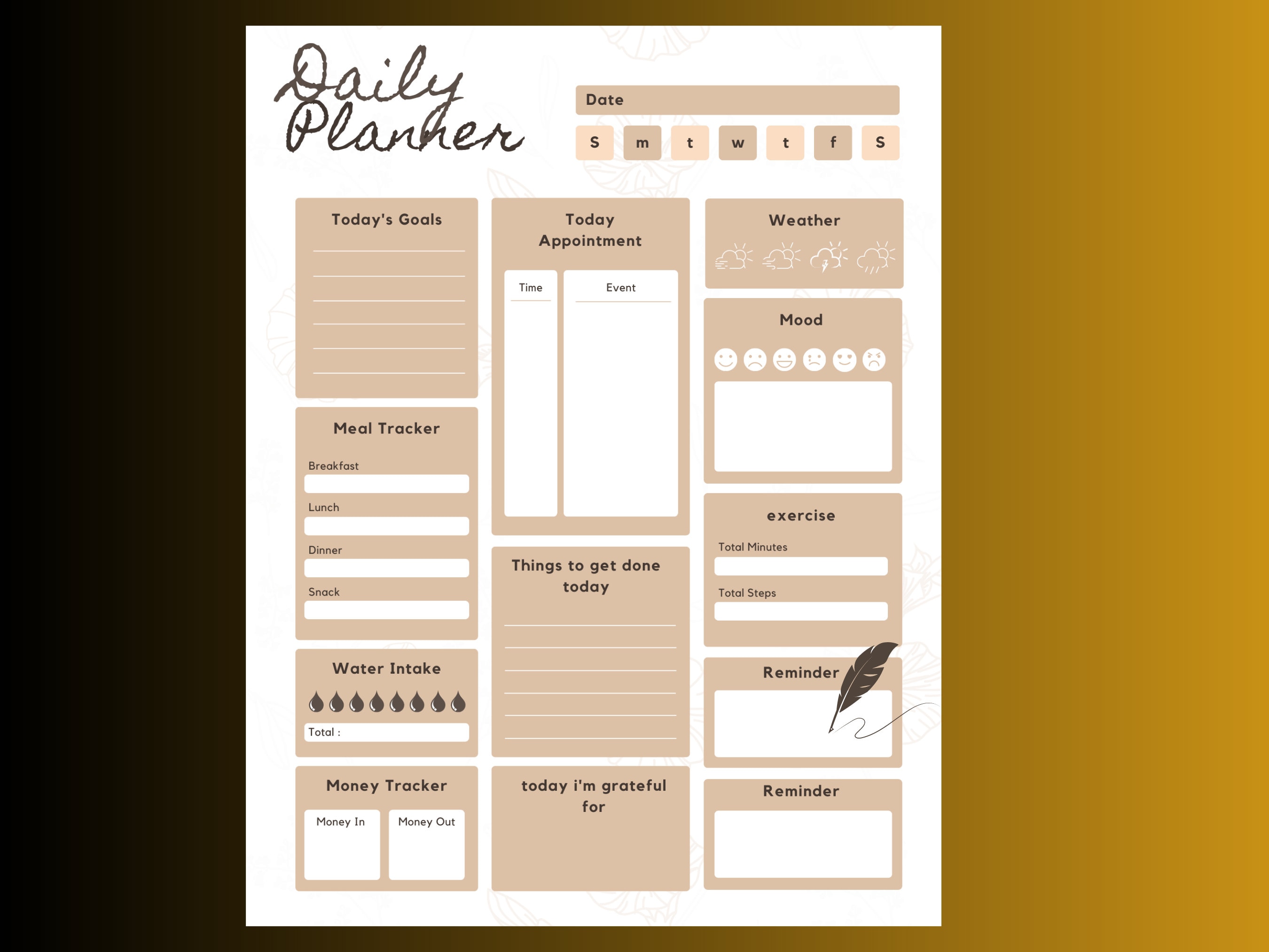 Neutral Personal Daily Routine Planner Digital Printable - Etsy