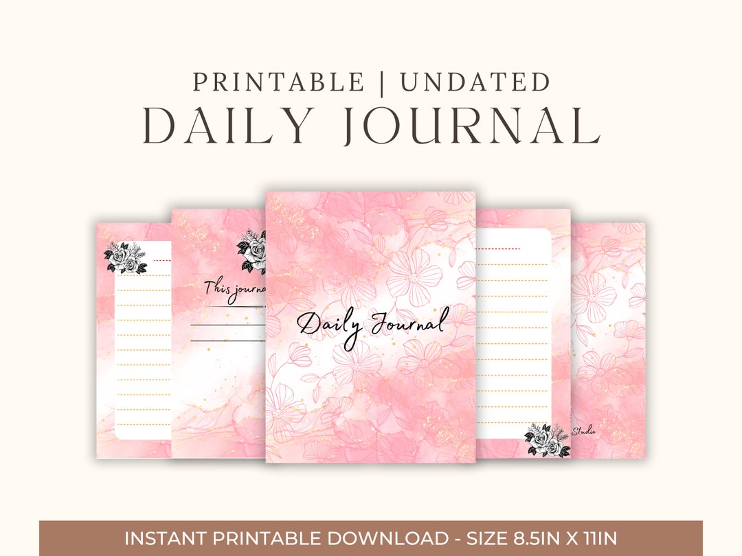 Undated Daily Journal Printable | Digital Download PDF | 8.5 X 11 ...