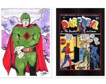 The Golden Age of Dare Daredevil Sketch Card & Gold 24K Coin Tim ...