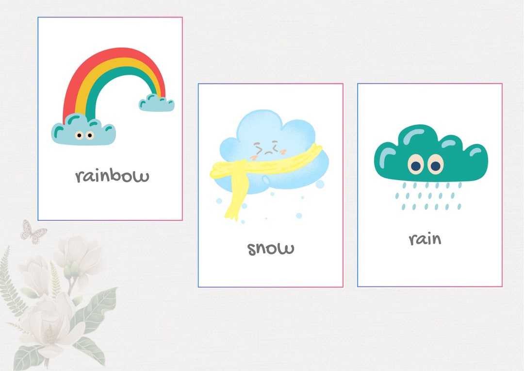 Montessori Weather Learning Flash Cards - Printable Educational ...