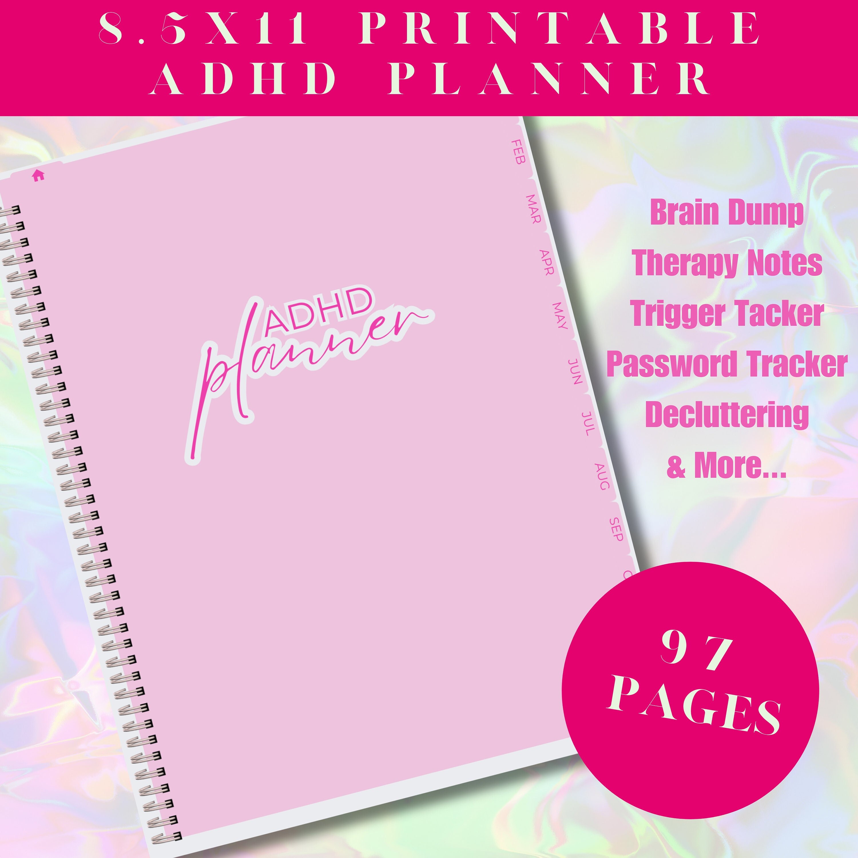 ADHD Planner/ ADHD Printable Planner/ ADHD Digital Planner/ Adhd ...
