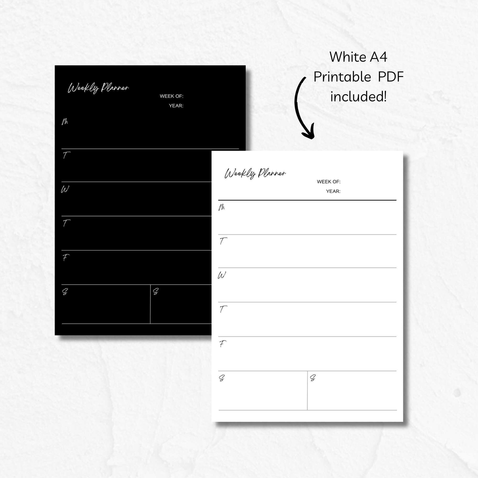 Minimalist Printable Neutral Weekly Schedule Template, Digital Planner ...