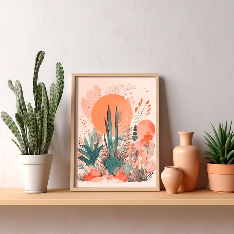 Watercolor Cactus Wall Art, Digital Prints, Cactus Home Decor, Living ...