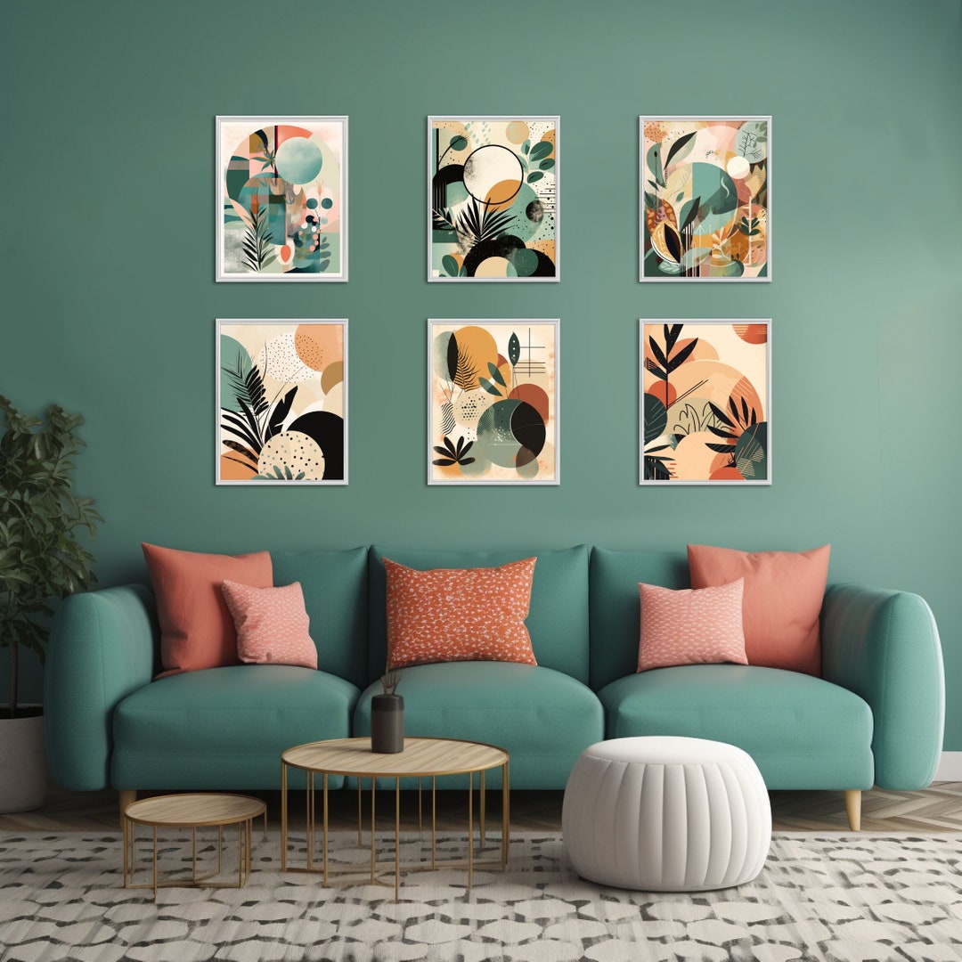 Boho Tropical Poster, Set of 6 Prints, Boho Botanical Wall Art, Neutral ...