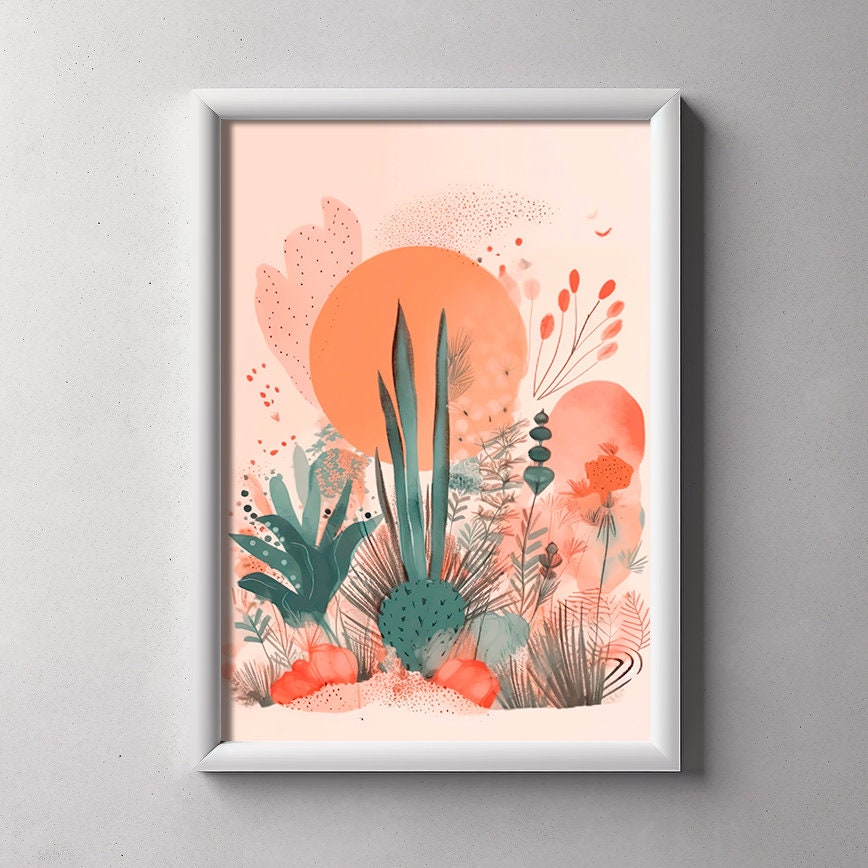 Watercolor Cactus Wall Art, Digital Prints, Cactus Home Decor, Living ...