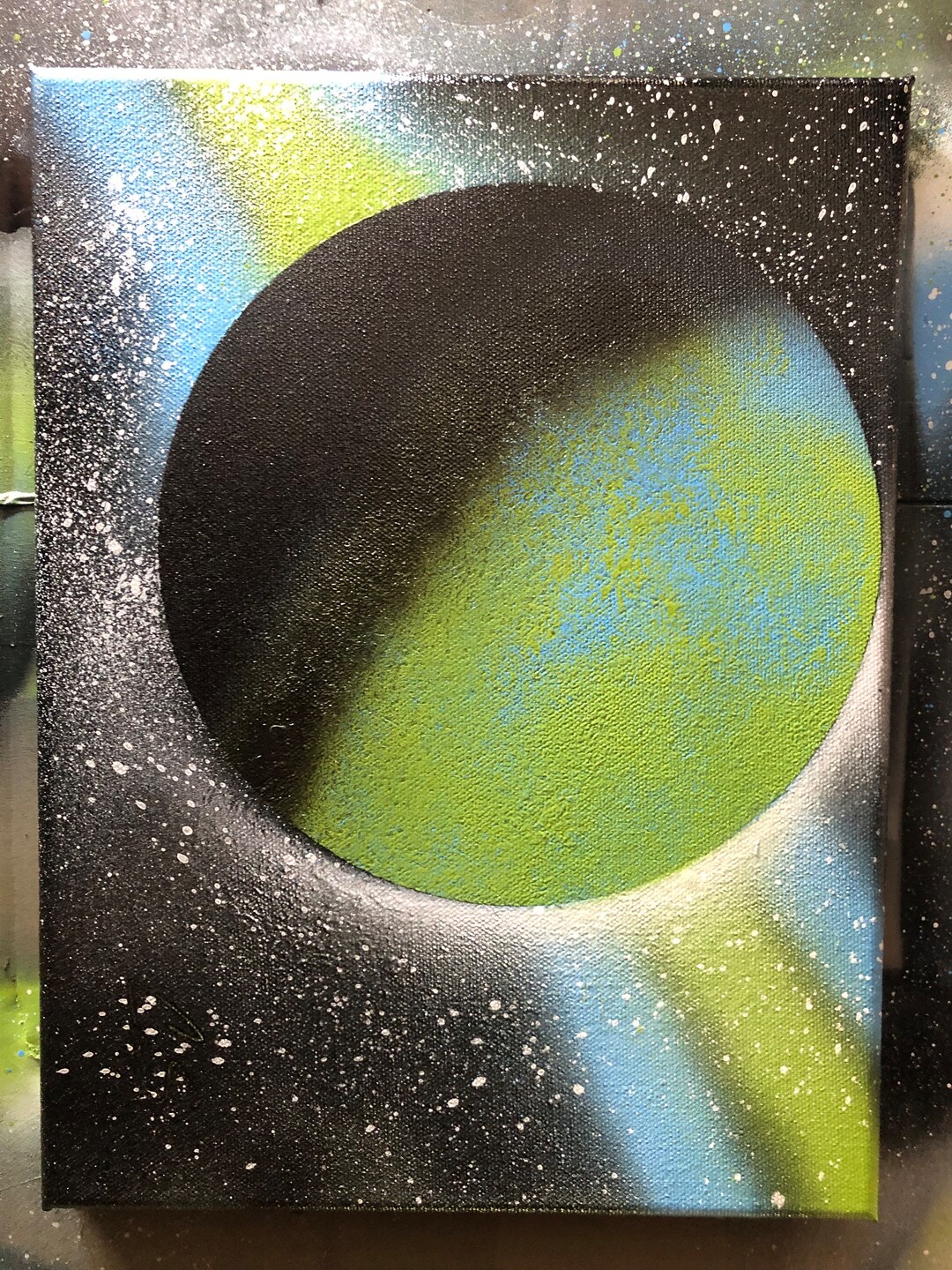 Earth Spray Painting on Canvas - Etsy