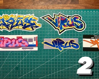 Lost. Graffiti Sticker Pack. 5 Block Printed, Painted, Hand Drawn ...