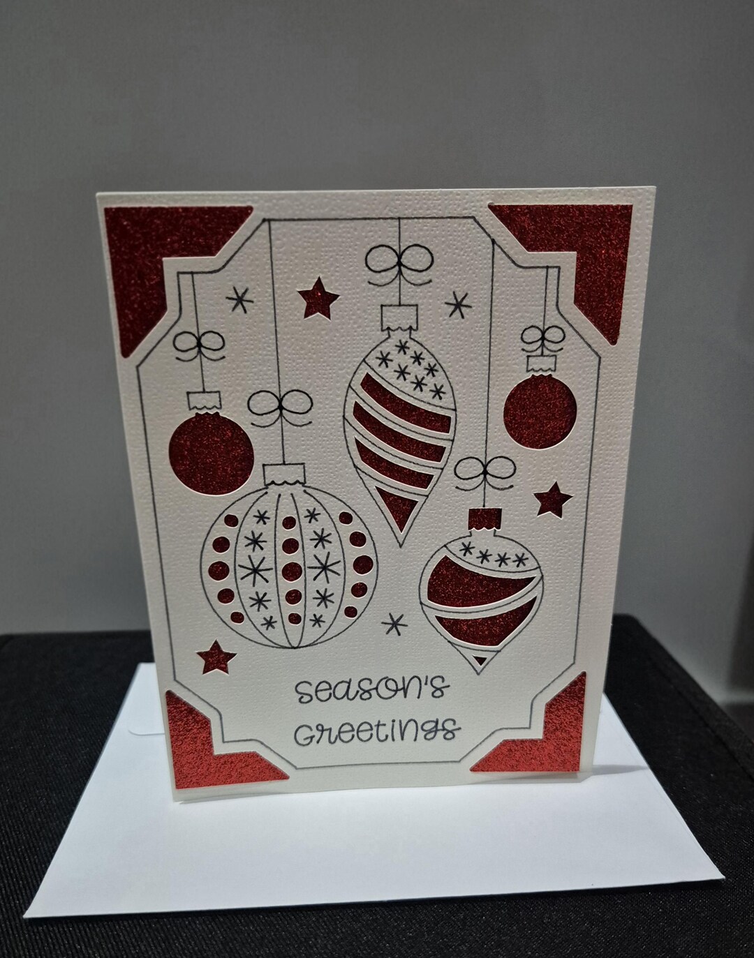 Christmas Card/baubles/seasons Greetings - Etsy