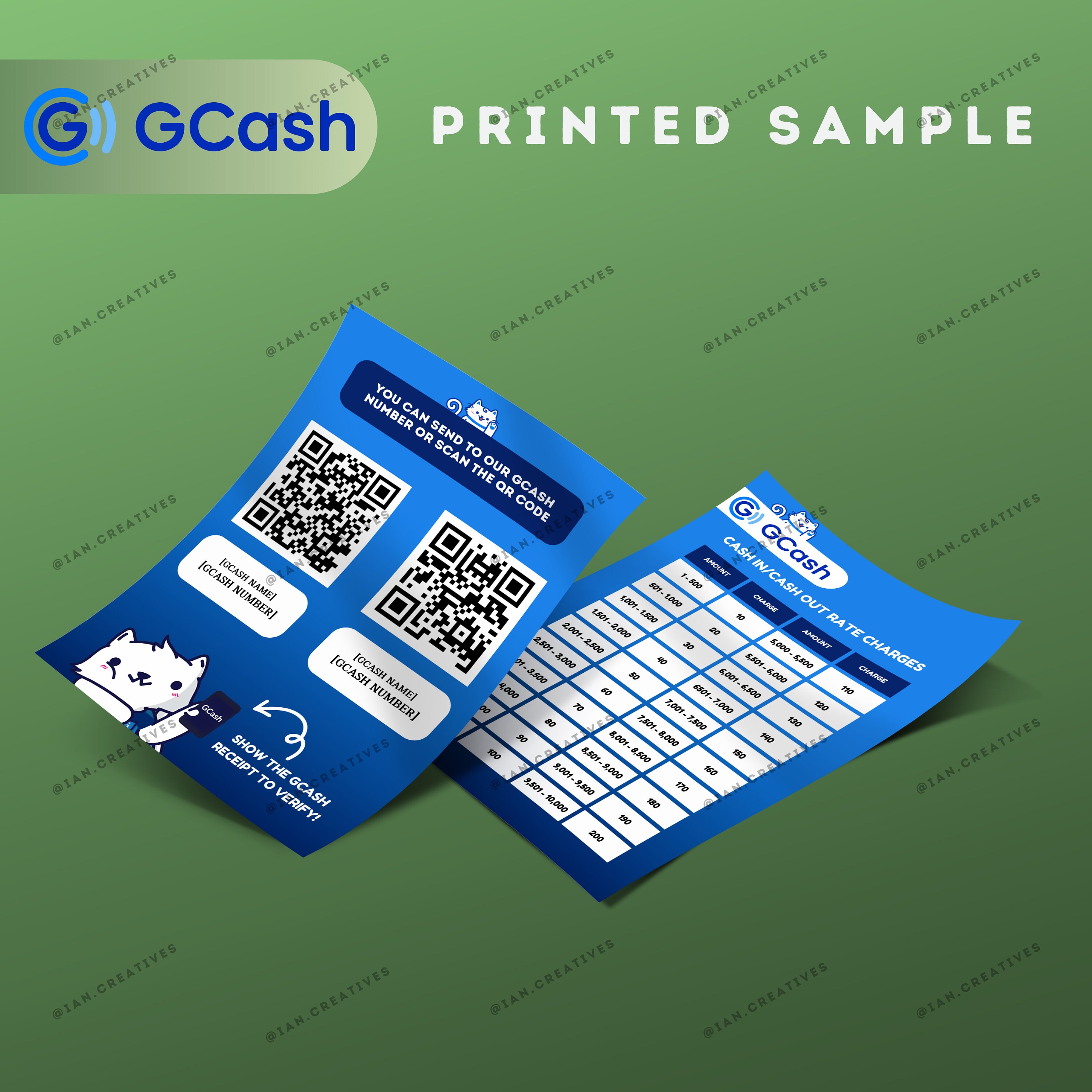 Gcash and Paymaya Transaction Record & Slip Editable Canva Templates ...