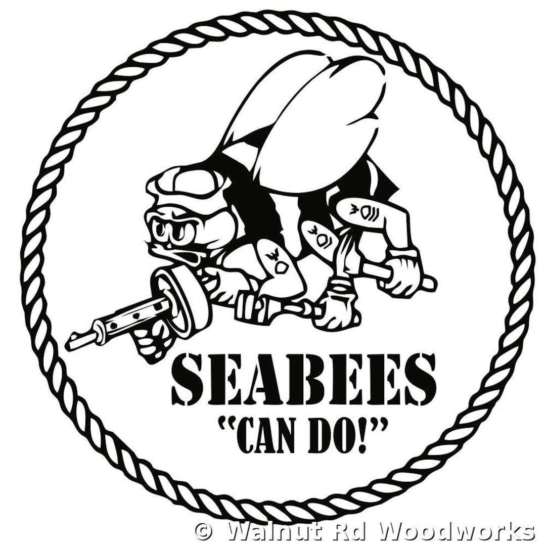 Seabees Circle Logo SVG – US Navy Bee Vector for Laser & CNC | Digital ...