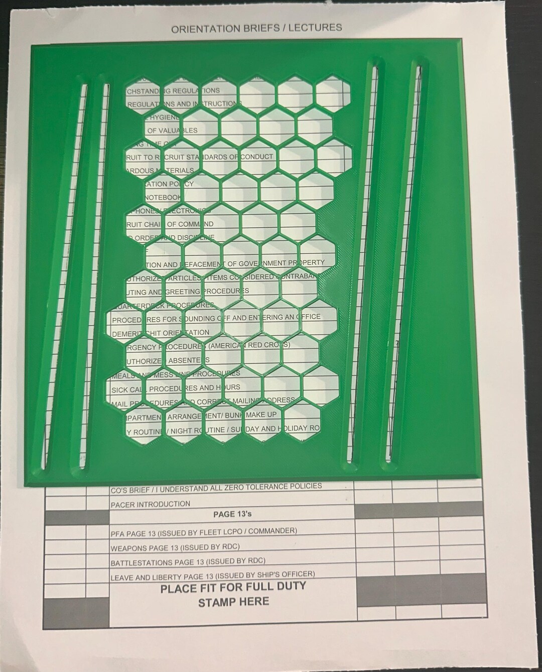 Navy RDC Hardcard Line Insert – 3D Printed Guide for Boot Camp ...