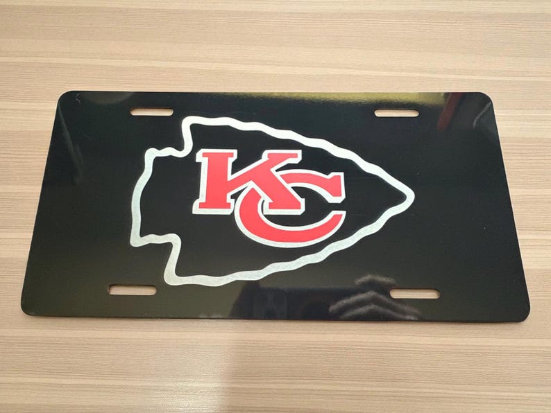 Kansas City Chiefs Laser Engraved License Plate – Arrowhead KC Design ...