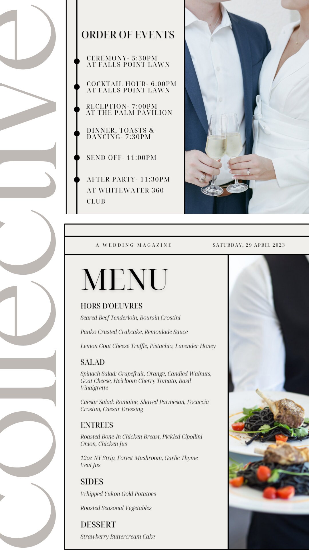 Wedding Magazine Program, DIGITAL Canva Template, Wedding Menu, Seating ...