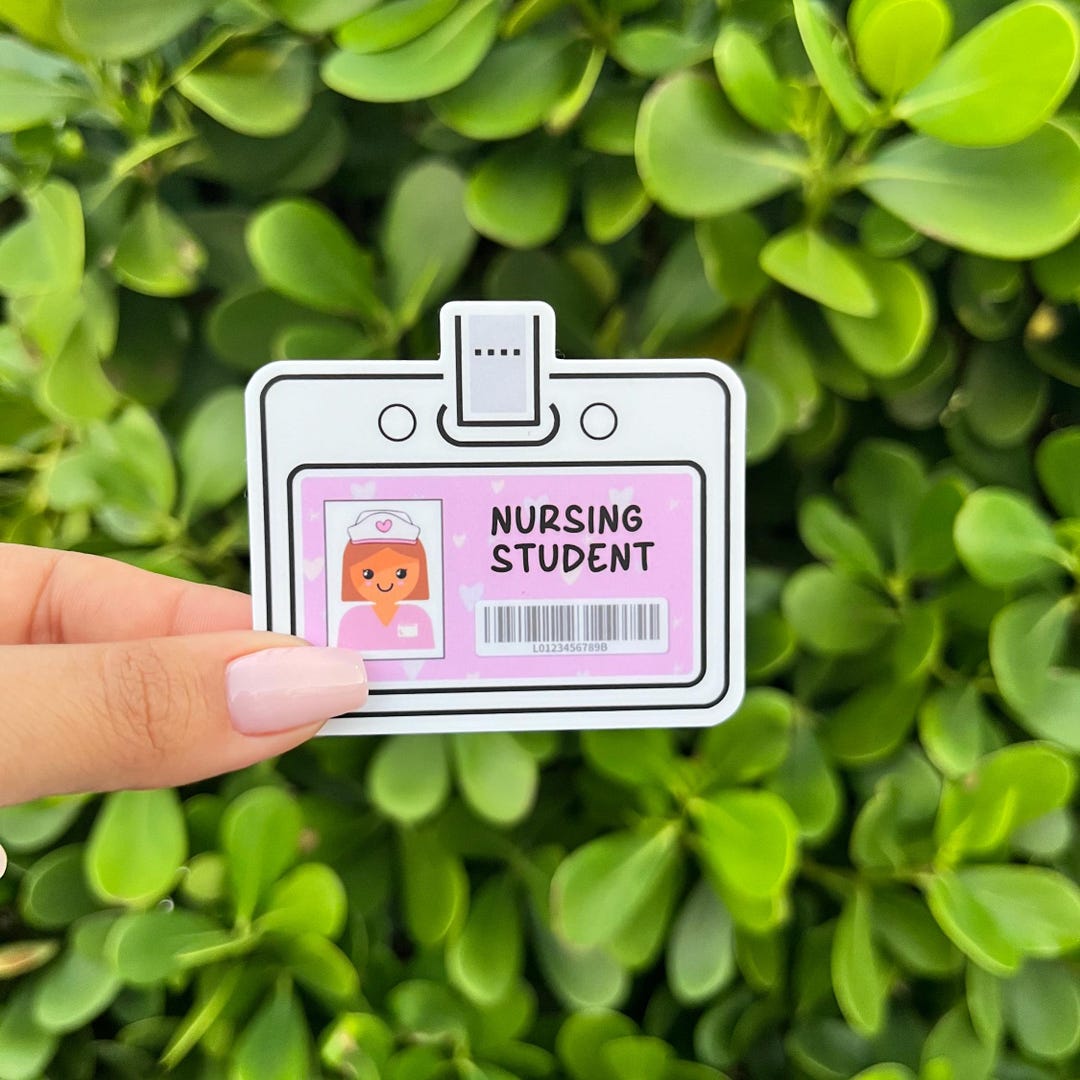 Nursing Student Badge Sticker – Cute Waterproof & Removable Decal for ...