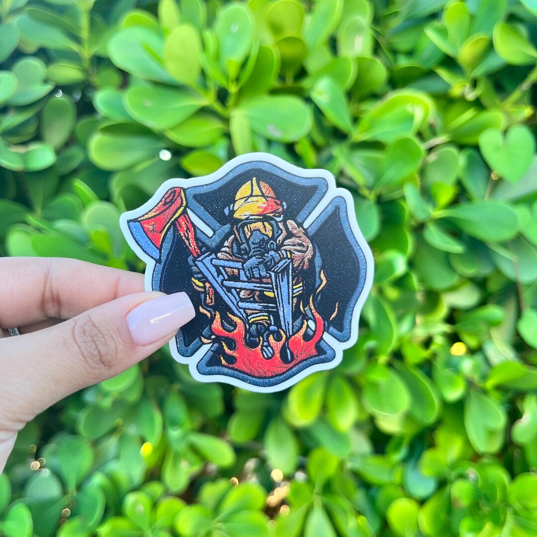 Firefighter Flame Sticker - Bold & Durable, Waterproof - Perfect for ...