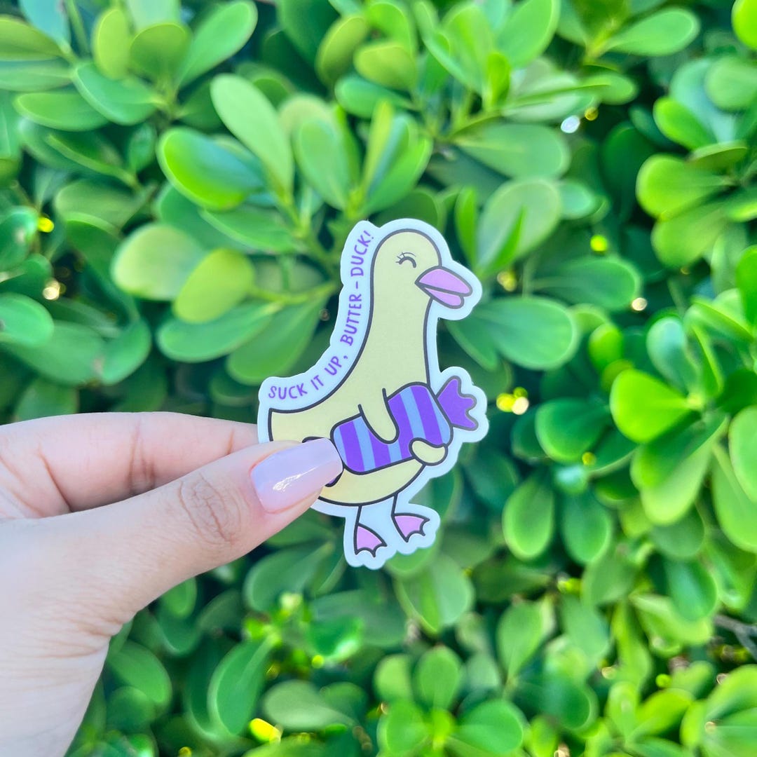 Candy Duck Pun Stickers | Waterproof & Removable Goofy Duck Vinyl ...