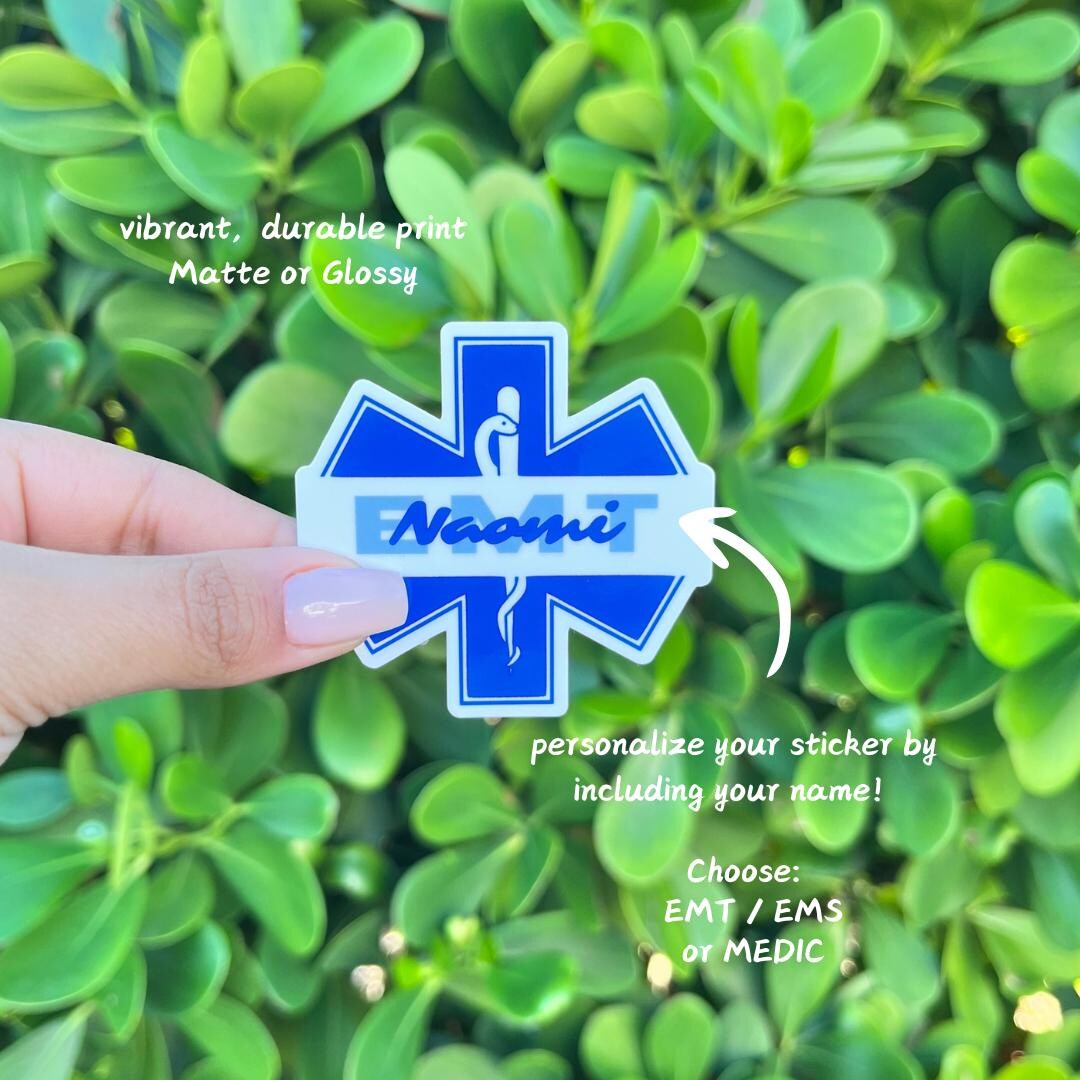 Star of Life Name Sticker Customizable EMS/EMT/MEDIC Star of Life ...