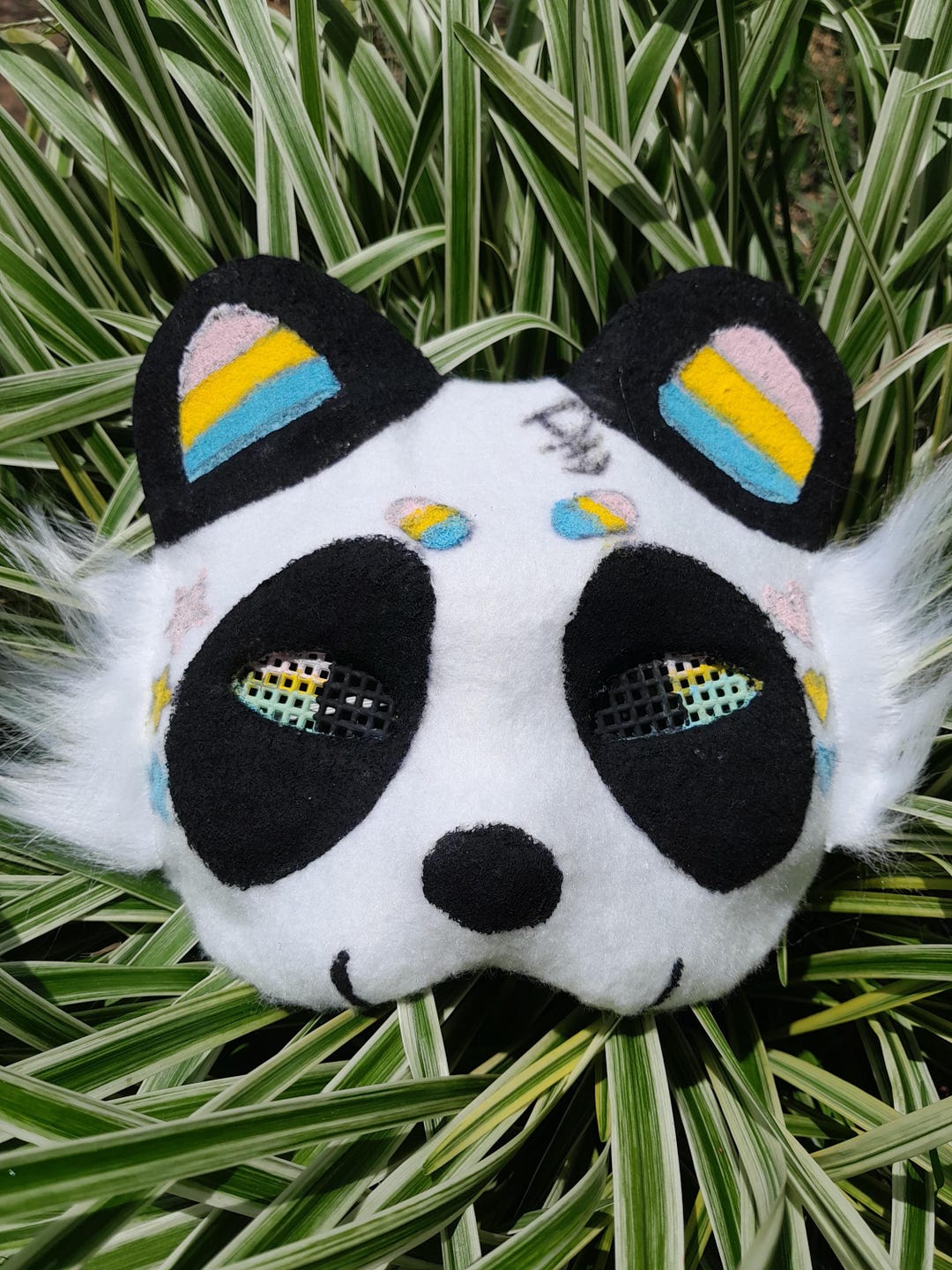 Pride Therian Mask Pansexual Panda! Quadrobist Mask for Therians ...
