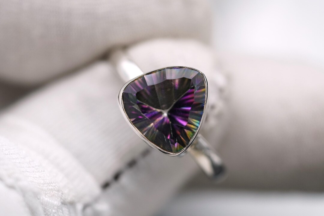 Enlarged Picture Rainbow Mystic Ring, 925 Sterling Silver Ring, Mystic ...