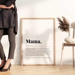Mama Definition Poster zum Ausdrucken | Geschenk Mama | Bedeutung Mama ...