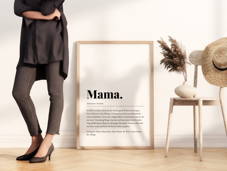 Mama Definition Poster zum Ausdrucken | Geschenk Mama | Bedeutung Mama ...