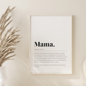 Mama Definition Poster zum Ausdrucken | Geschenk Mama | Bedeutung Mama ...