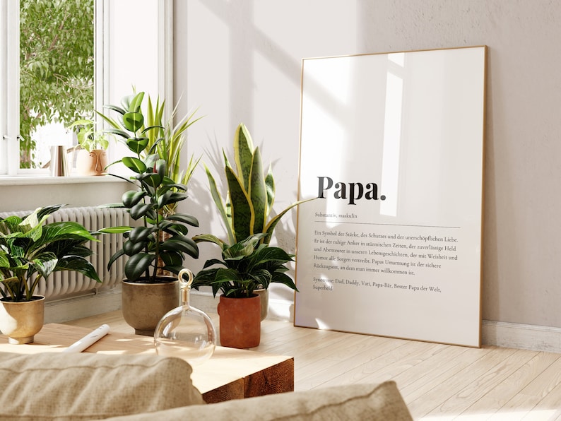 Papa Definition Poster Zum Ausdrucken Geschenk Papa Bedeutung Papa ...