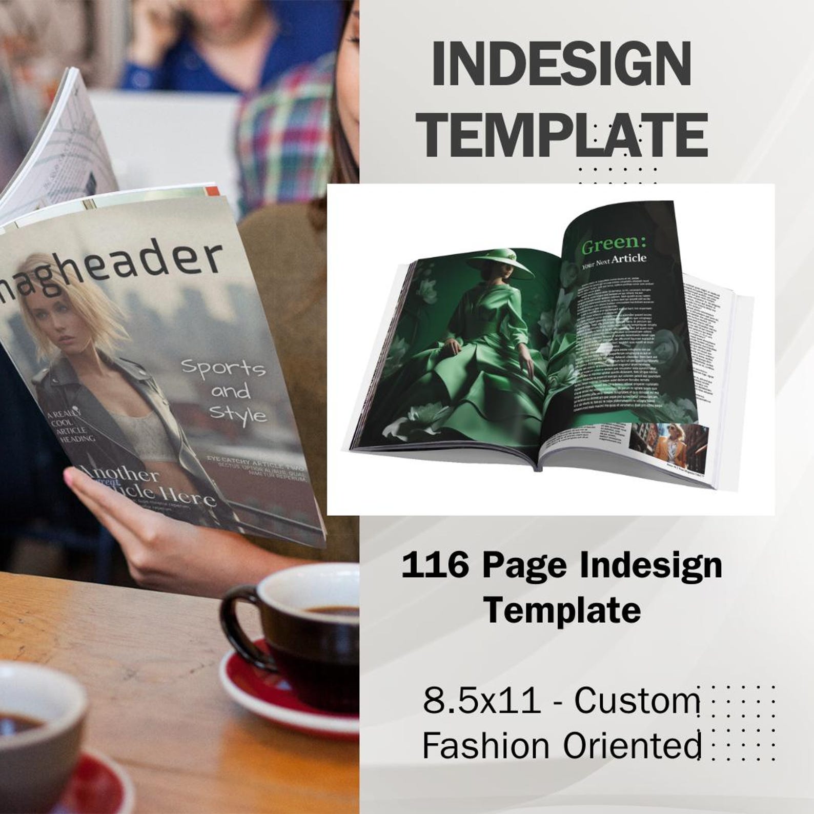 Indesign 116 Page Magazine Template - 8.5 X 11 - Customizable - Fashion ...