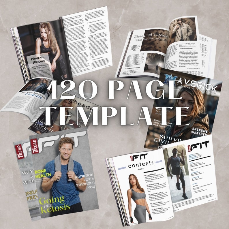 Indesign 120 Page Magazine Template - 8.5 X 11 - Customizable - General ...