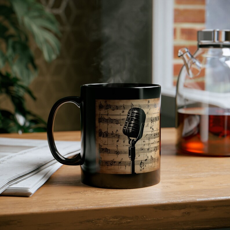 Vintage Microphone on Sheet Music Coffee Mug: Musician Gift - Etsy