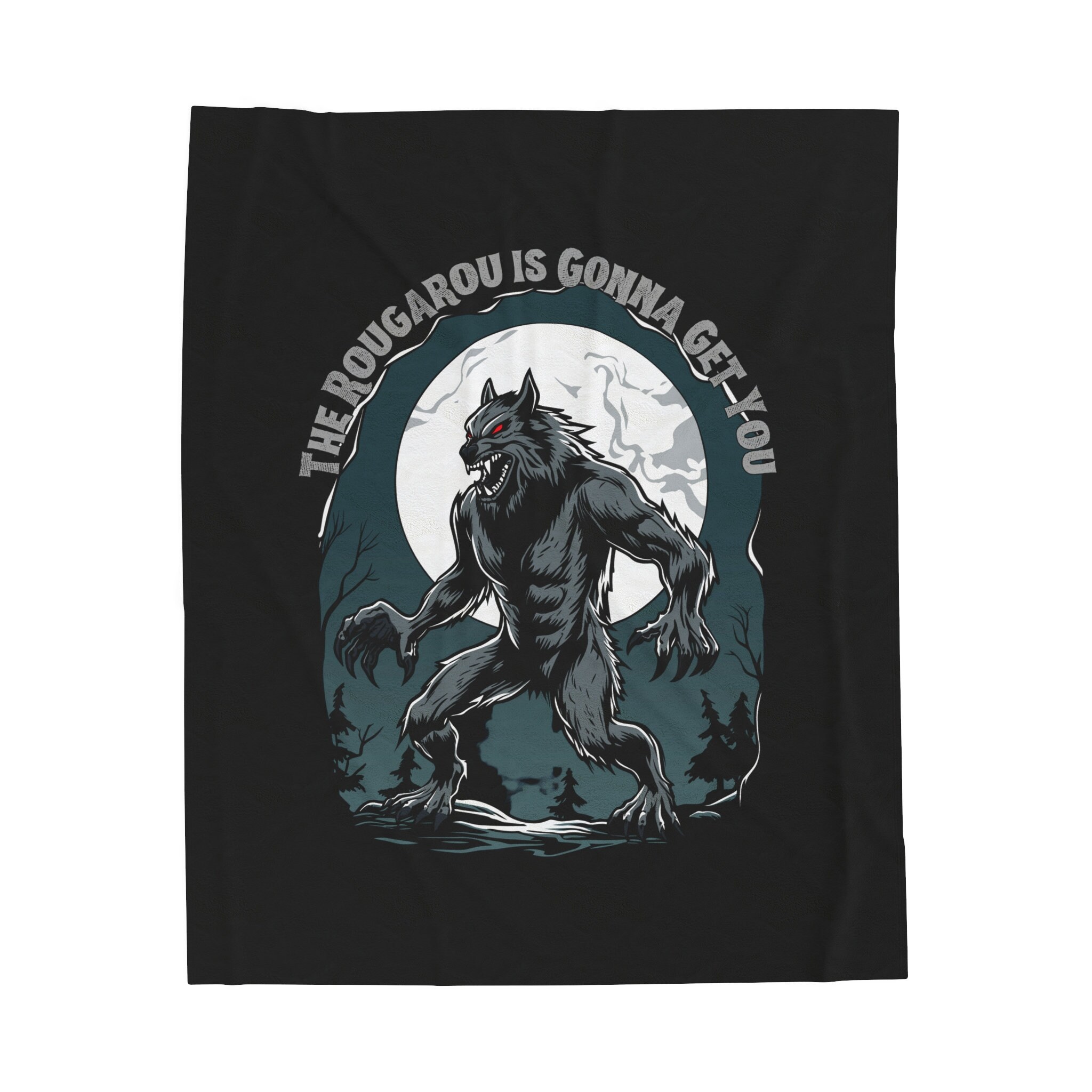 Werewolf Blanket Rougarou Louisiana Werewolf Blanket Full Moon - Etsy