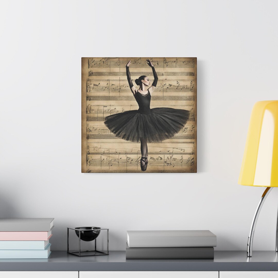 Ballerina Wall Art Ballet Dancing Sheet Music Canvas Art Ballet Dancer ...