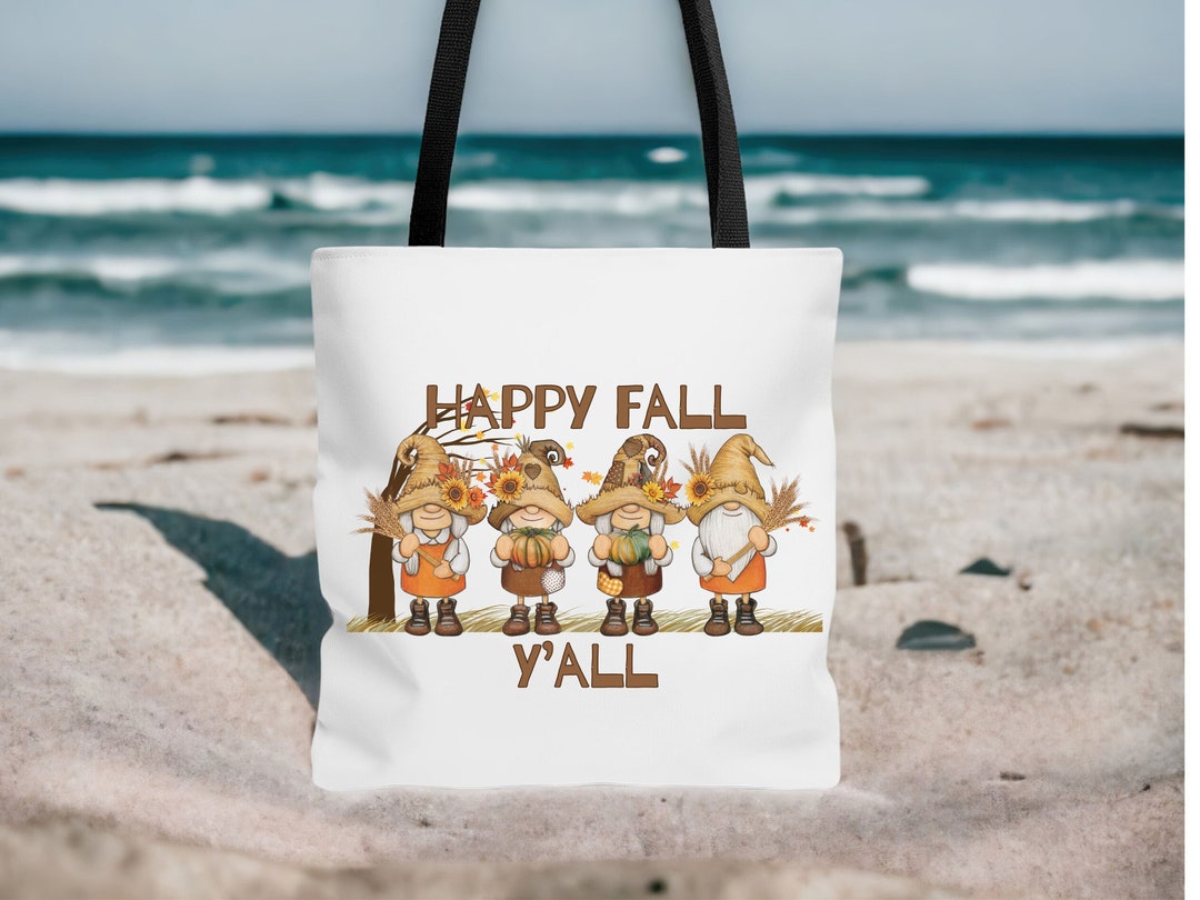 Fall Tote Bag Gnome Tote Bag Happy Fall Tote Bag Fall Season - Etsy