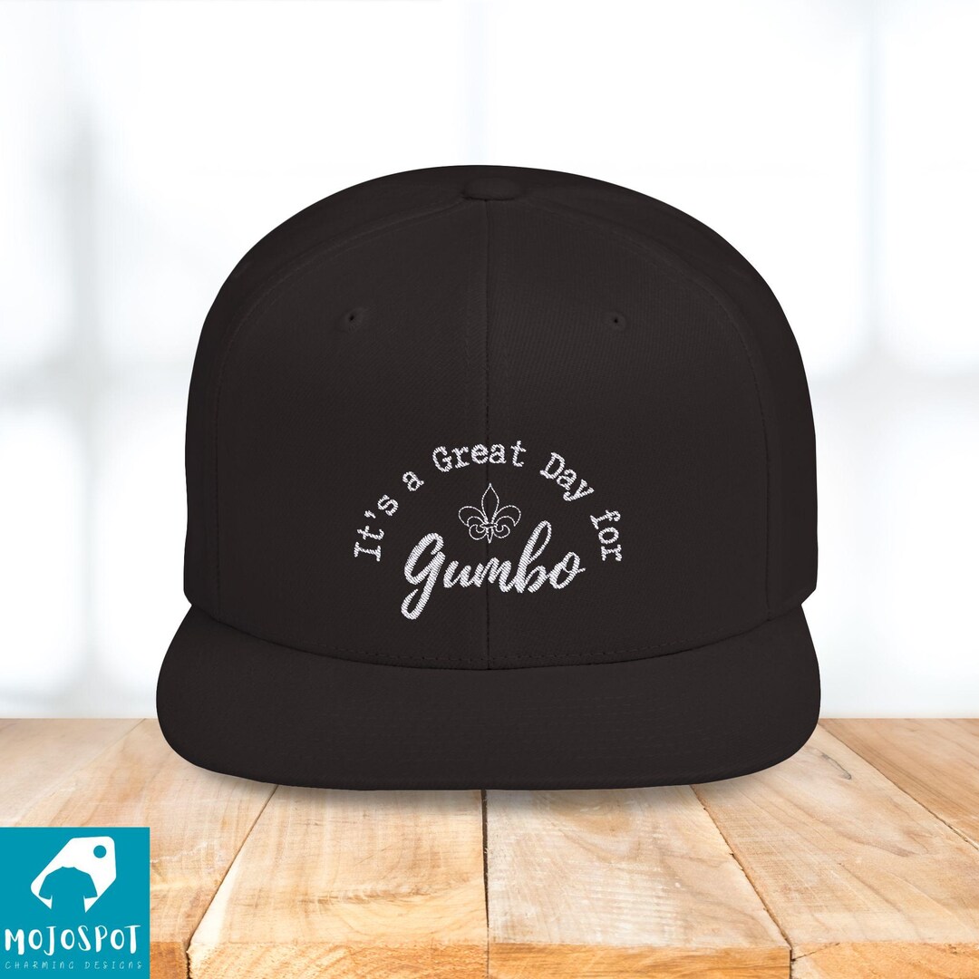 Embroidered Gumbo Lover Flat Bill Hat: Cajun Foodie Fashion - Etsy