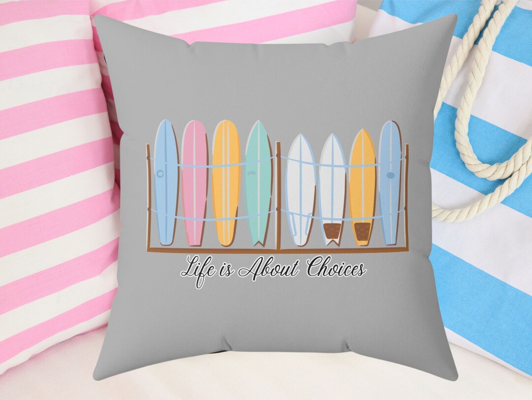 Decorative Beach Pillow Home Decor Surfing Pillow Surfboard Gift Pillow ...