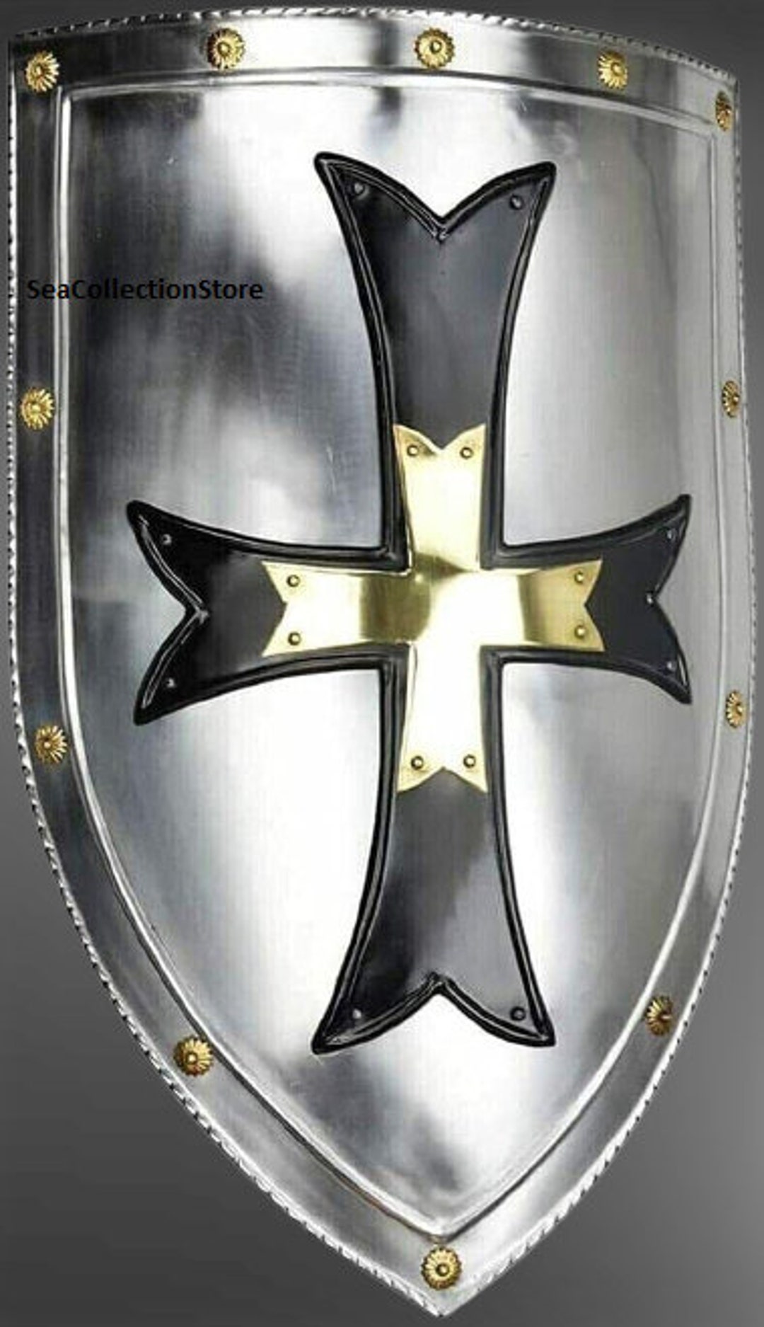 Medieval Armor Templar Viking Steel & Iron Shield Handmade Medieval ...