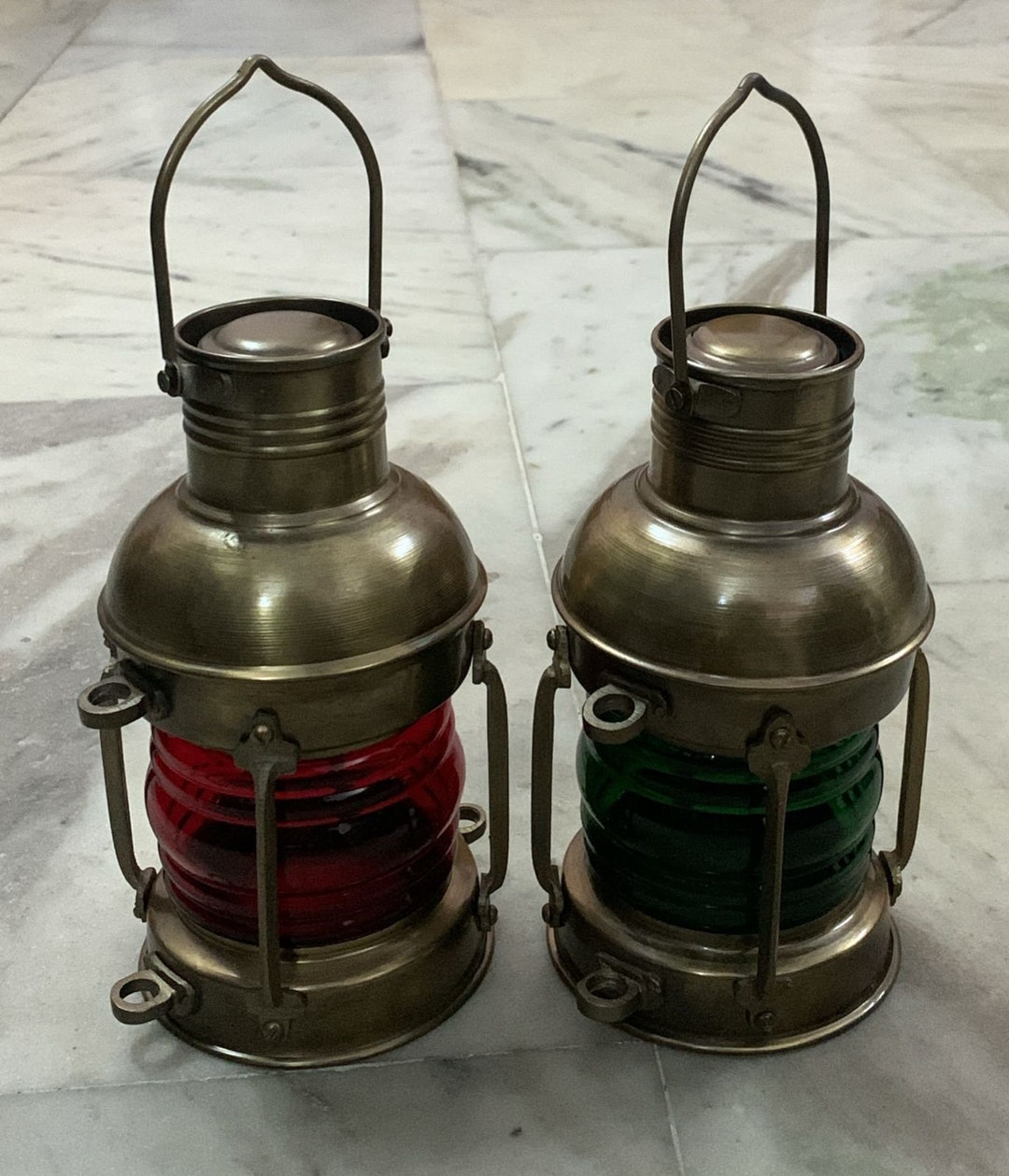Vantage Brass Lamp Maritime Ship Lantern Boat Light Set of 2 Home ...