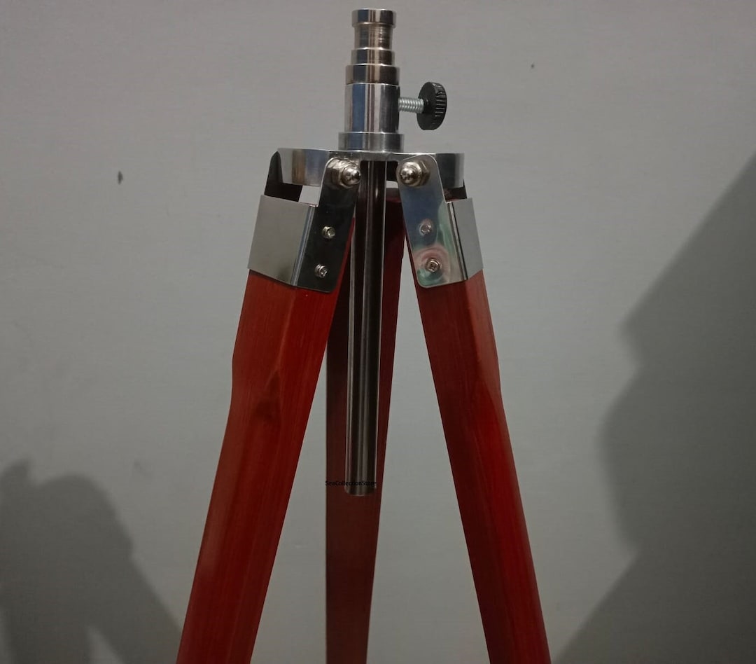 Tripod Wooden Floor Nautical Stand Nickel Finish Vintage Home - Etsy
