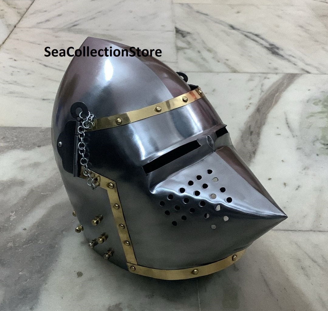 Medieval Helmet Bassinet Hounskul Armour Helmet Pig Face Steel Helmet ...