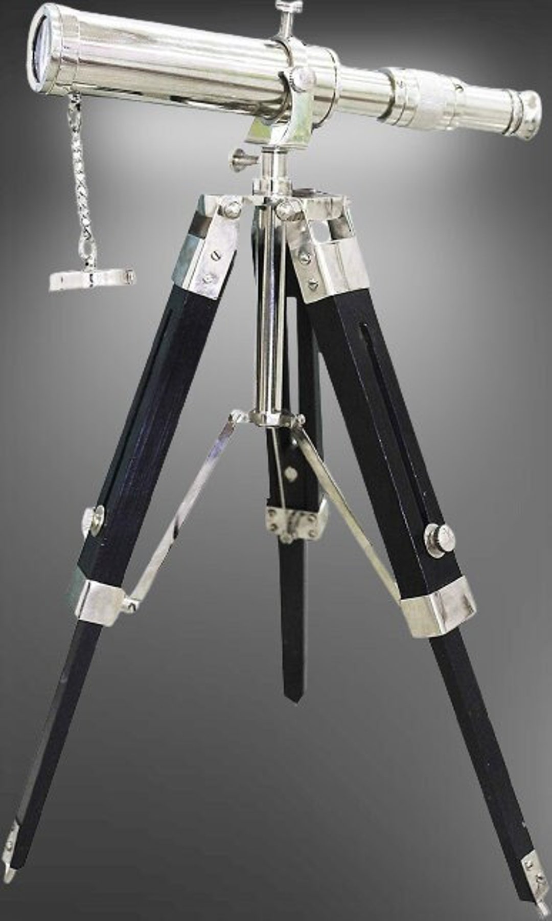 Full Brass Telescope With Black Stand Chrome Telescope - Etsy
